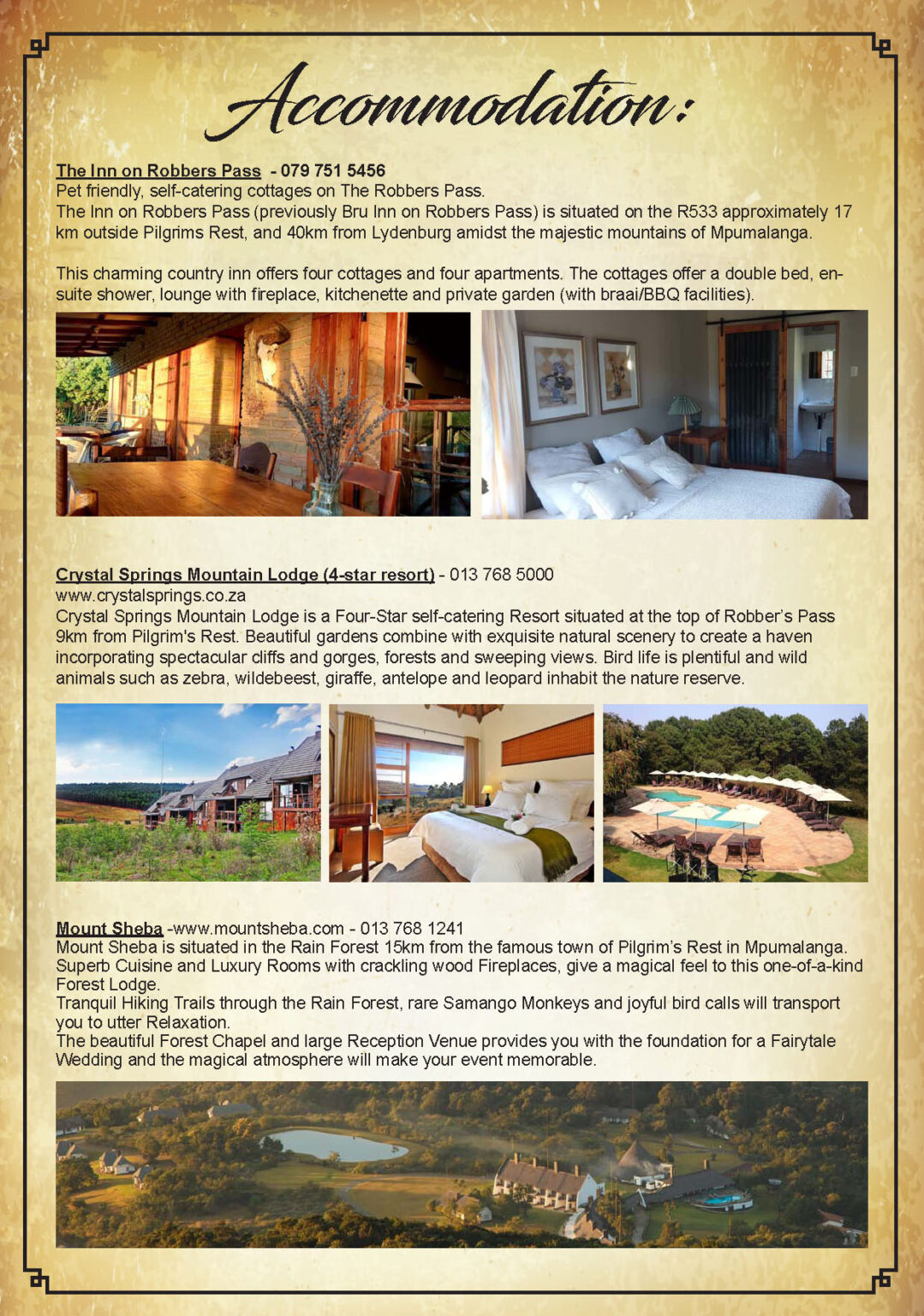 Pilgrim's Rest - where gold panning championships in SA are held